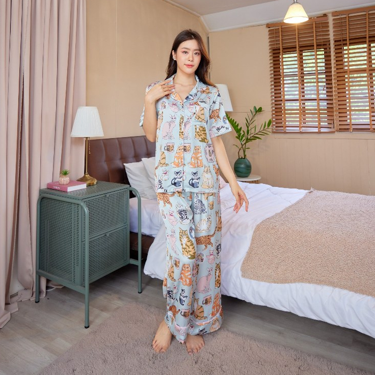 ชุดนอน Muslin pajamas Collection Muslin Pet (N1111 T1111 K1111) | Shopee Thailand