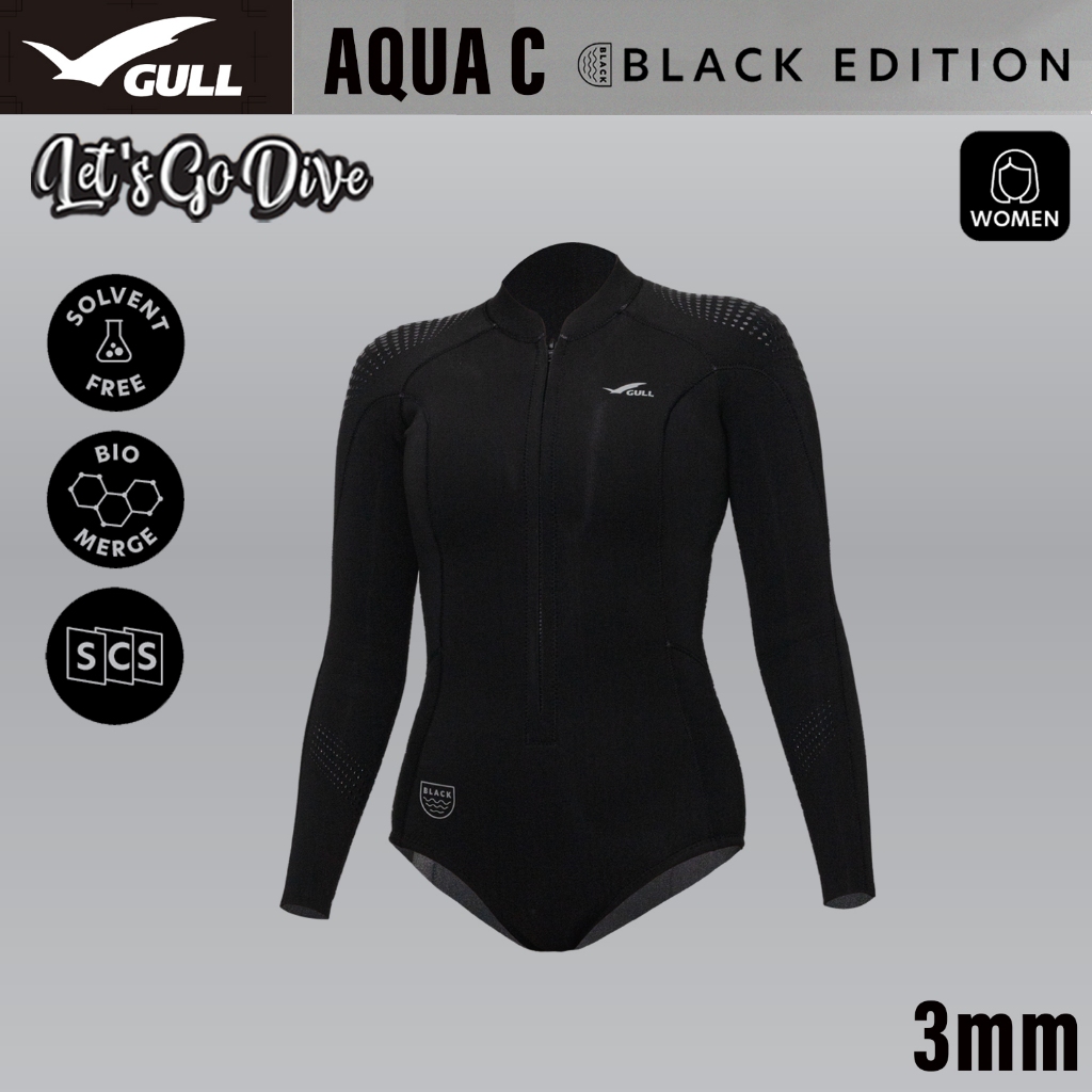 GULL - AQUA C Black Edition รุ่นใหม่ - Topper Wetsuit 3mm for Women - เวทสูท ใส่ง่าย อุ่น ...