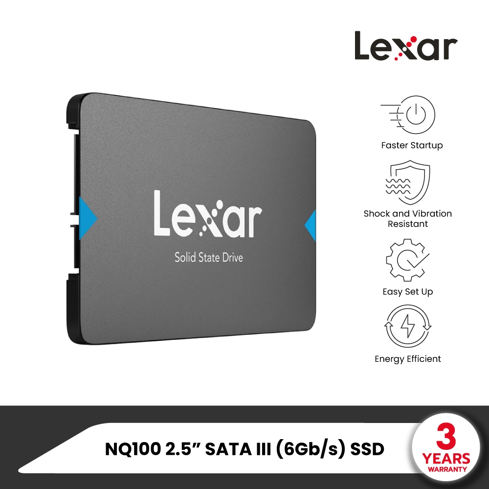 Lexar NQ100 1TB Internal SSD (เอสเอสดี ภายใน) SATA 2.5” SATA III (6Gb/s ...