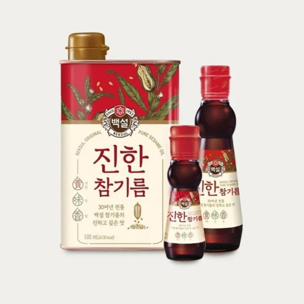 CJ Sesame Oil น้ำมันงาแท้จากเกาหลี ตรา ซีเจ สินค้าเกาหลีแท้100% น้ำมันงาคั่ว 백설 참기름 50ml,320ml ...