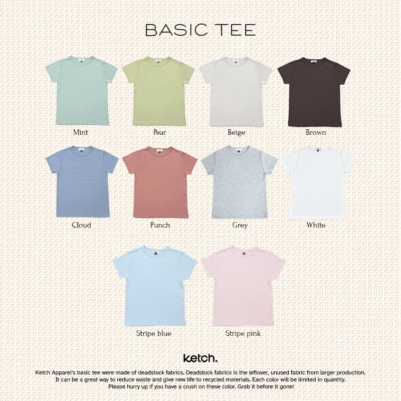 BASIC TEE เสื้อยืดแขนสั้นผ้าคอตตอน | Shopee Thailand