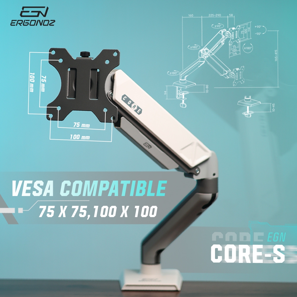 ERGONOZ แขนจับจอ ขาตั้งจอคอมพิวเตอร์ Monitor Arm รุ่น CORE สีขาว สีดำ ...