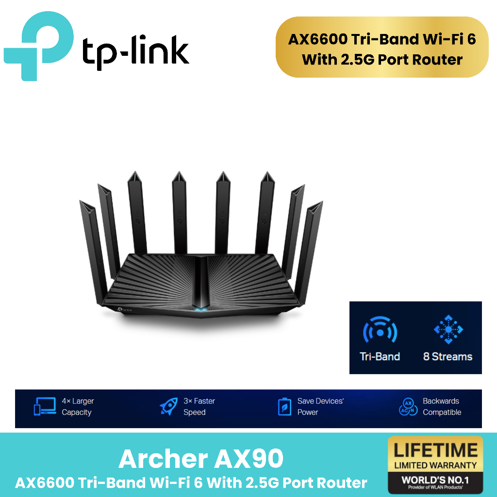TP-Link AX6600 Tri-Band Wi-Fi 6 Router รุ่น Archer AX90 | Shopee Thailand