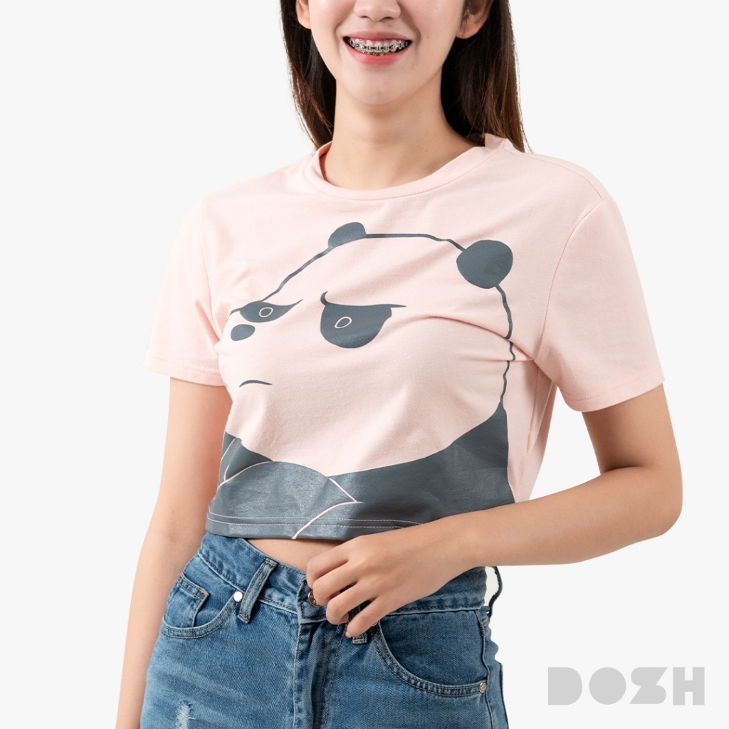 DOSH WOMEN'S BABY TEE WE BARE BEARS เสื้อครอปสั้น ผ้ายืด DBBWT1040-PI ...