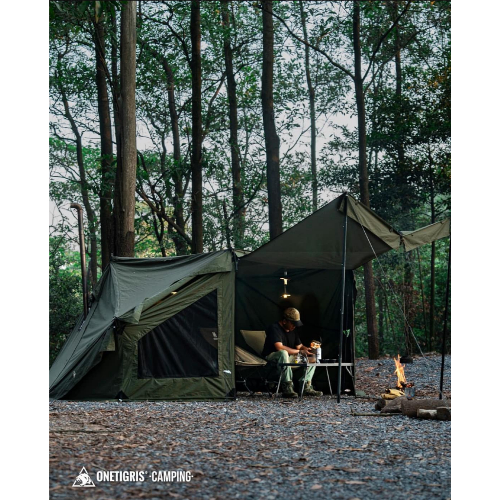 (New!! สีน้ำตาล) Onetigris MICABIN T/C Camping Tarp แผ่นปิดหน้าเต็นท์ ...