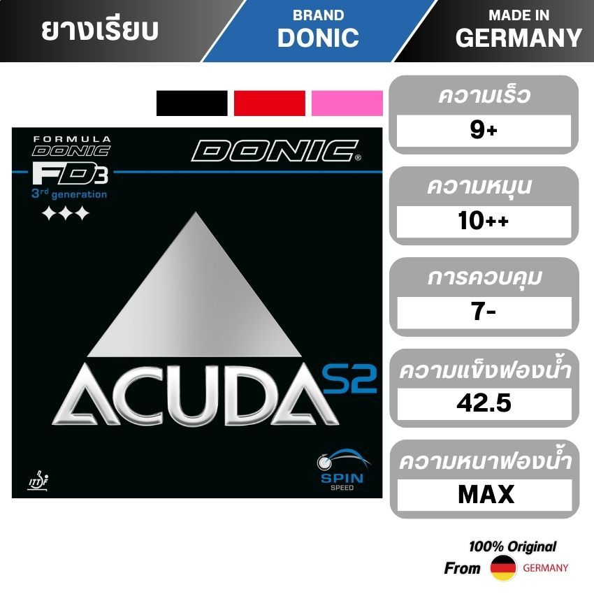 ยางปิงปอง DONIC รุ่น ACUDA S2 | Shopee Thailand