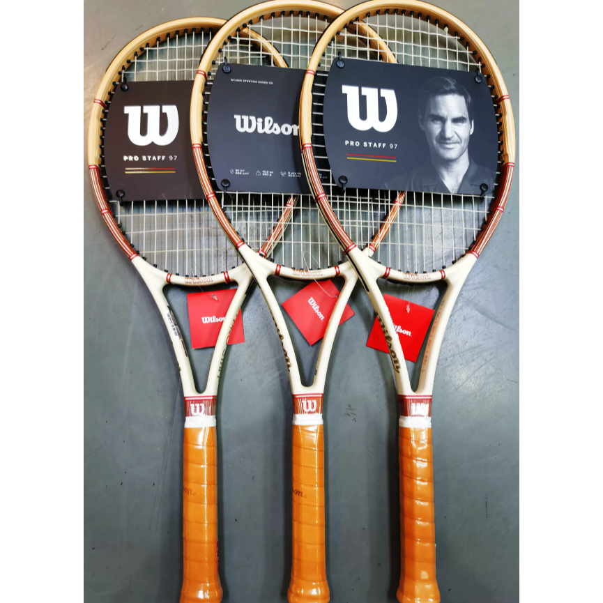 PRE-ORDER WILSON TENNIS RACKET RETRO Pro staff V14 Federer wood สินค้า ...