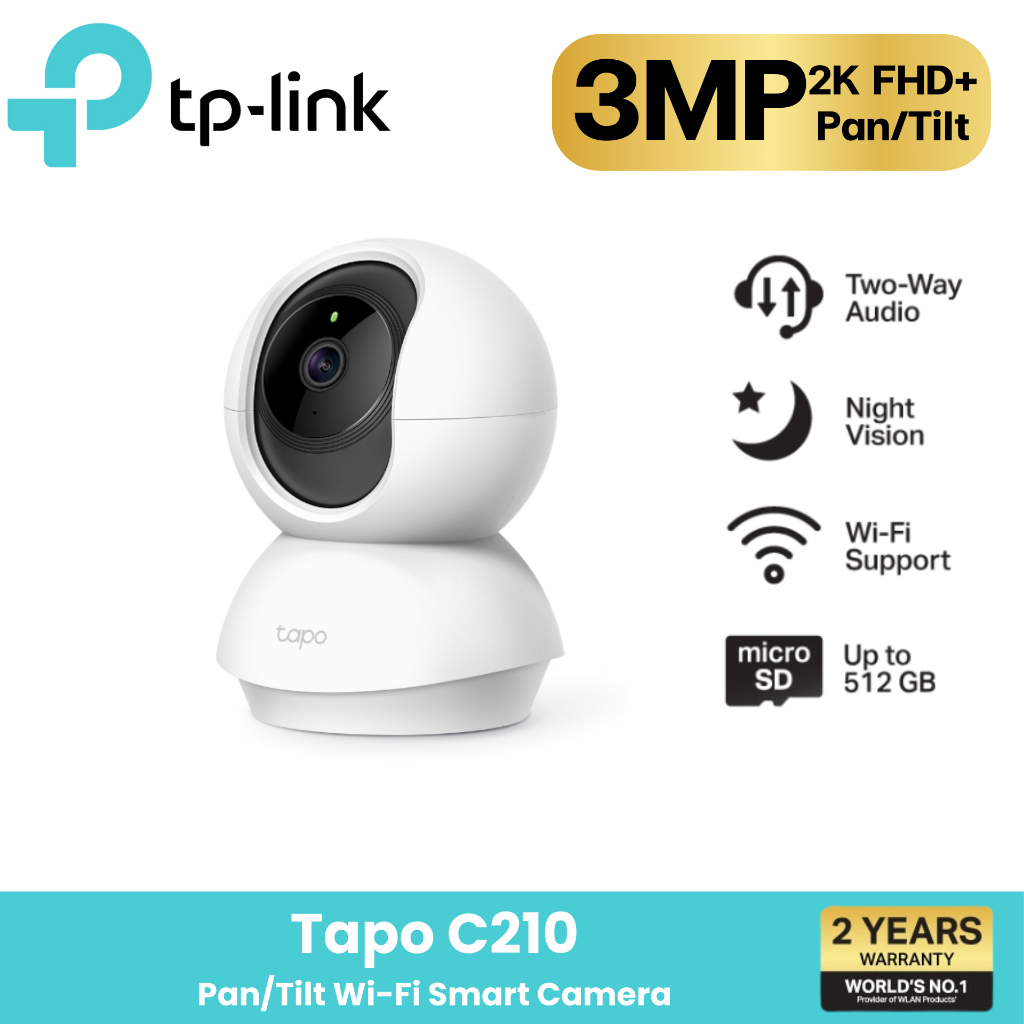 TP-Link Tapo C210 กล้องไวไฟ 3 MP 2K ปรับมุมหมุนได้ 360° Home Security ...