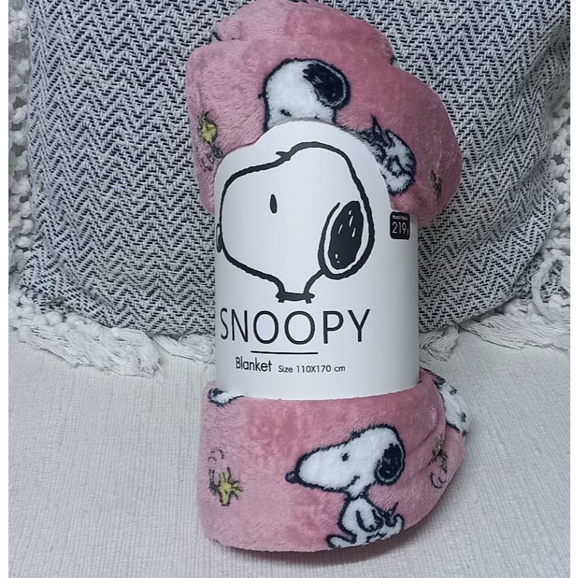 ผ้าห่มขนนุ่ม Moshi Moshi ลาย Snoopy ลิขสิทธิ์แท้โทนชมพูน่ารักมาก ขนาด ...