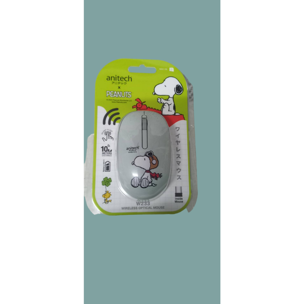 เมาส์ไร้สาย Wireless Mouse Anitech x Peanuts ลาย snoopy สินค้าลิขสิทธิ์ ...