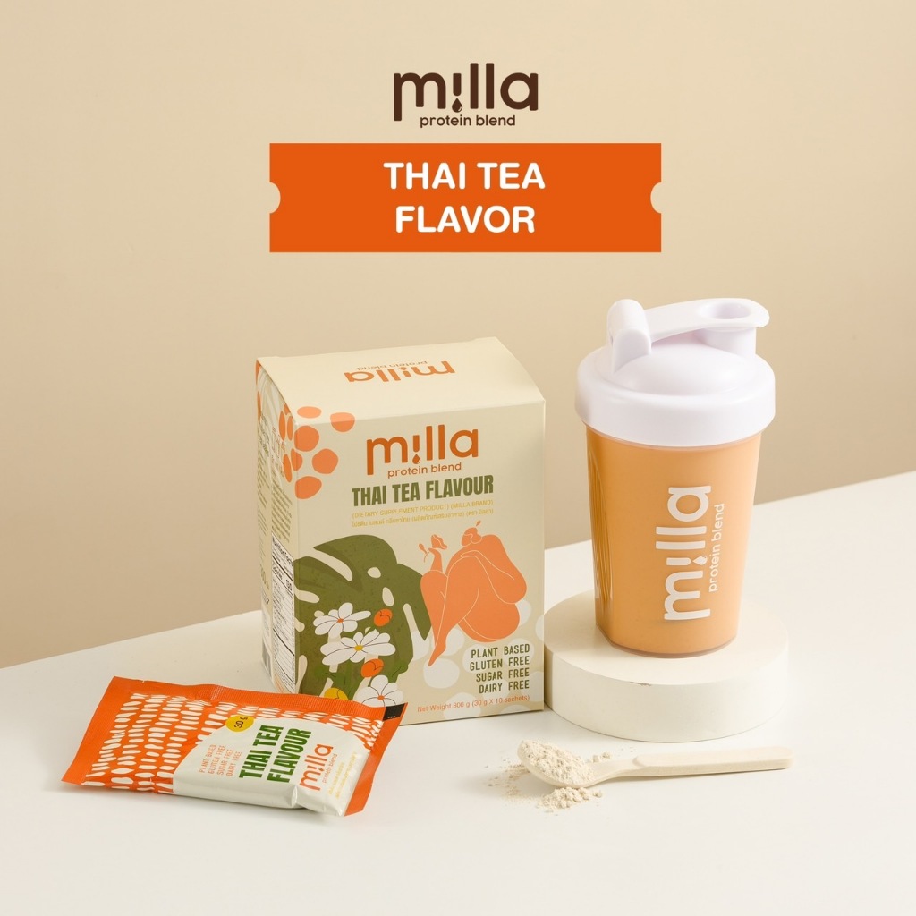 Milla Protein blend **Thai Tea** กล่องละ 10 ซอง โปรตีนแม่หลังคลอด เพิ่ม ...