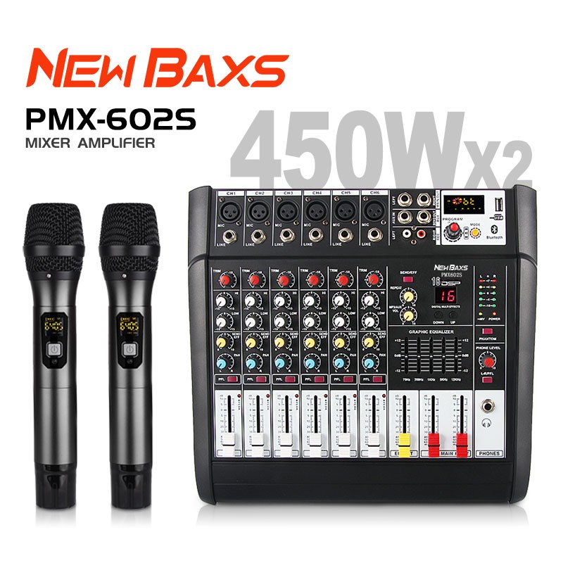 Newbaxs PMX602D/PMX602S Professional Mixer 6ช่อง16DSP 2ชั้น Equalizer ...