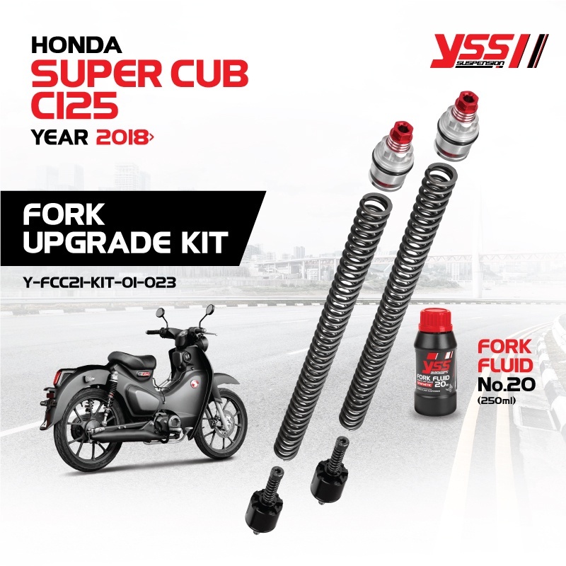 YSS ชุดอัพเกรดโช้คหน้า HONDA SUPER CUB C125 ปี 2018-2021 ชุดอัพเกรดโช๊ค ...