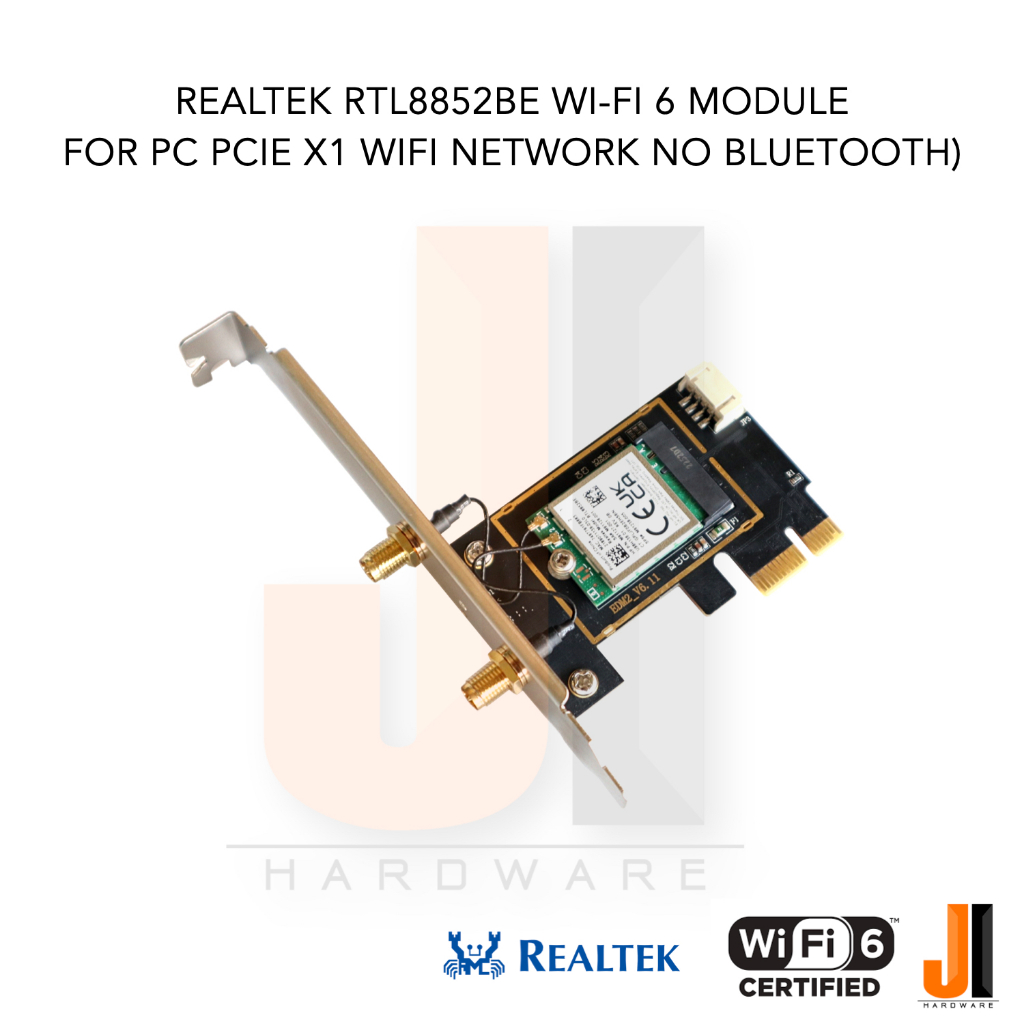 Realtek RTL8852BE Wi-Fi 6 Pcie x1 card wireless lan dual band + Antenna ...