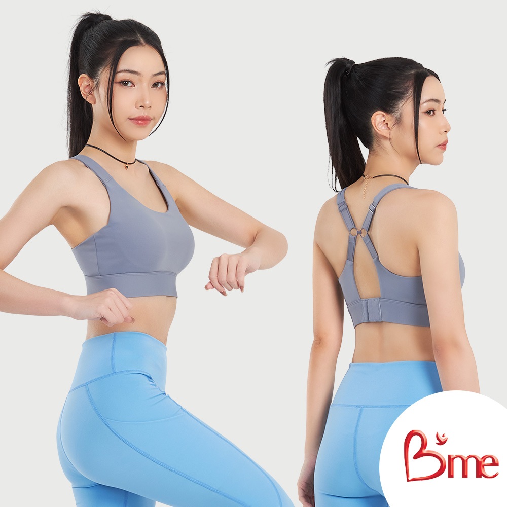 B'me (Sport Bra) เสื้อชั้นในไร้โครงรูปแบบสวมหัว รุ่น MER007 สีเทา สีเหลืองมัสตาร์ด สีเเดง ...