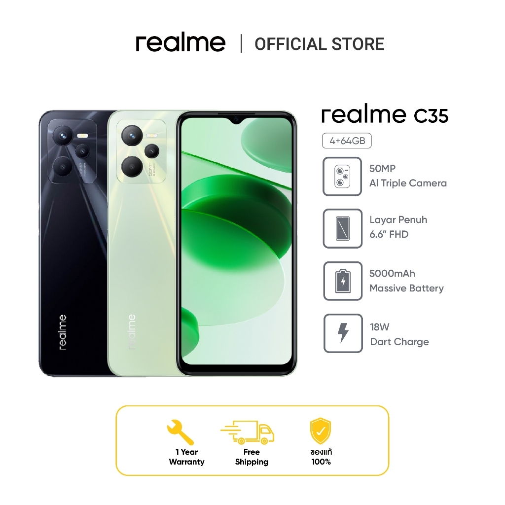 NEW realme C35 phone 8GB หน้าจอ 90HZ 6.6" HD+True Bright Display ...
