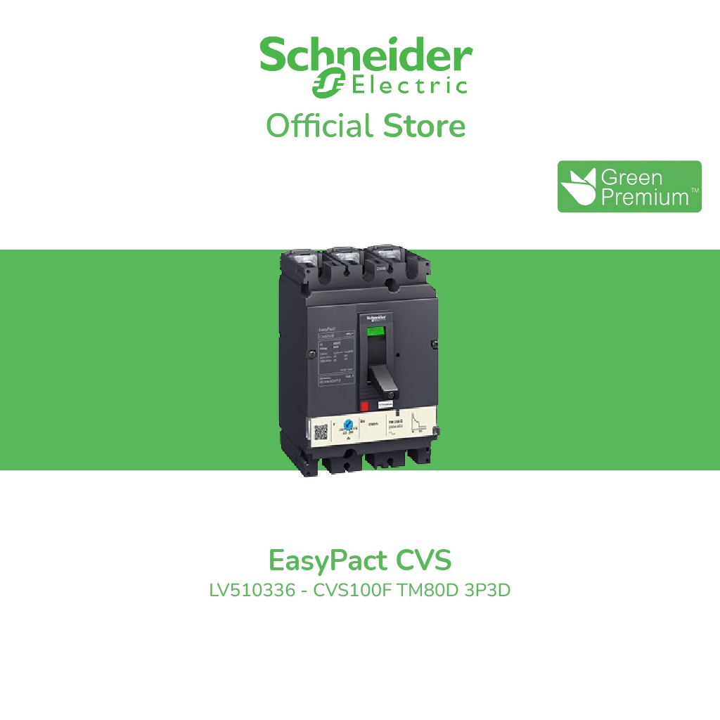Schneider Electric เซอร์กิตเบรกเกอร์ EasyPact CVS100F, 36 kA at 415 VAC ...