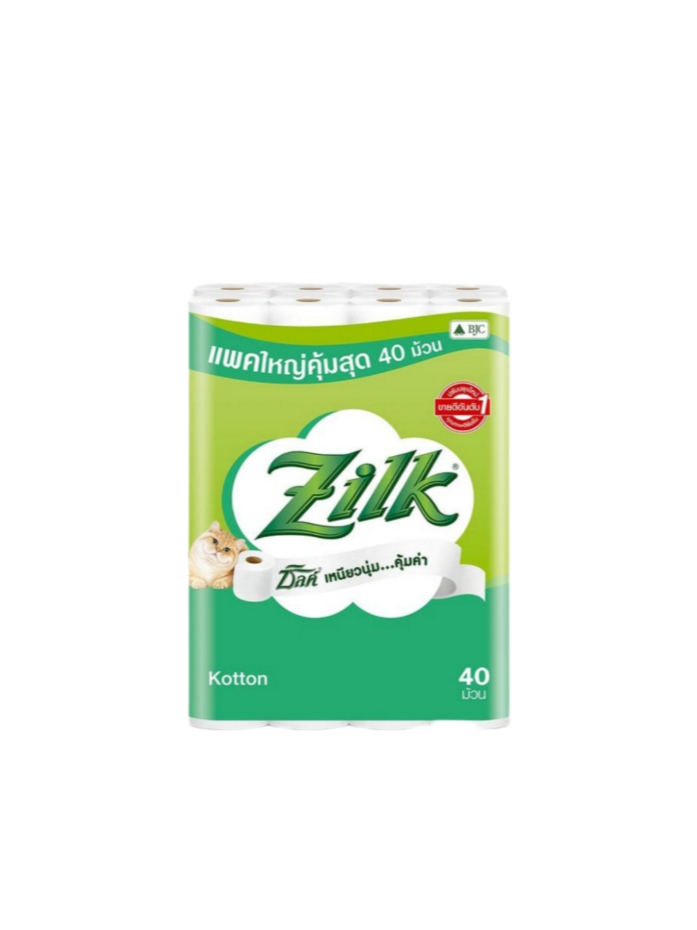 ZILK Kotton Toilet Tissue ซิลค์ คอตตอน กระดาษชำระ ความยาว สุทธิ 600 เมตร หนา 2 ชั้น จำนวน 40 ...