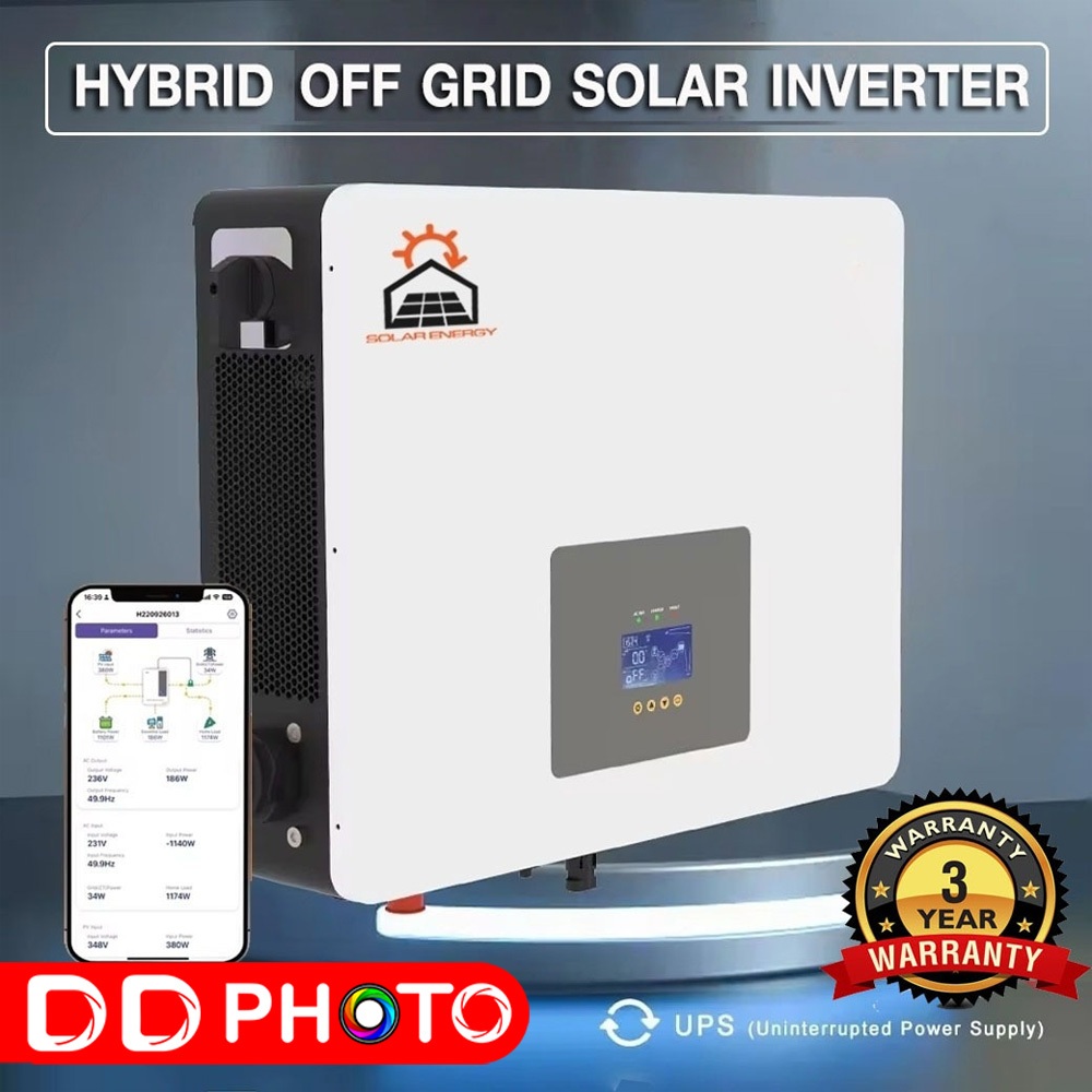Hybrid Off Grid Sola Inverter 5.5kw 1 Phase มี Bluetooth wifi มีระบบกัน ...