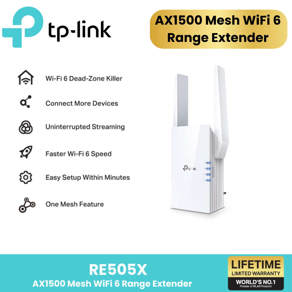 TP-Link RE505X AX1500 Wi-Fi Range Extender Wifi Amplifier Repeater ...