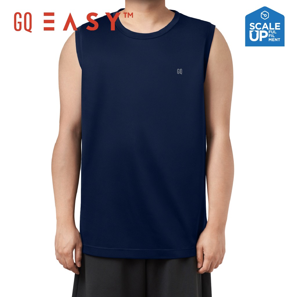 GQ Easy Sport เสื้อกีฬาคอกลม แขนกุด เสื้อยืดคอกลม สีกรม ของแท้ 💯 ...