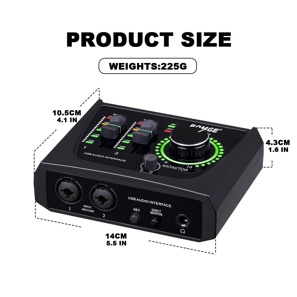 BOMGE Mini 2-Channel USB Audio Interface สำหรับการบันทึก สตรีมมิ่ง และ ...