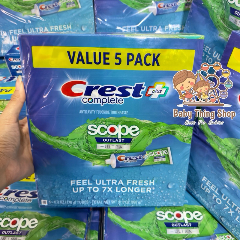 นำเข้า 🇺🇸ยาสีฟัน Crest Complete + Scope Outlast Ultra Toothpaste, 6.3 ...