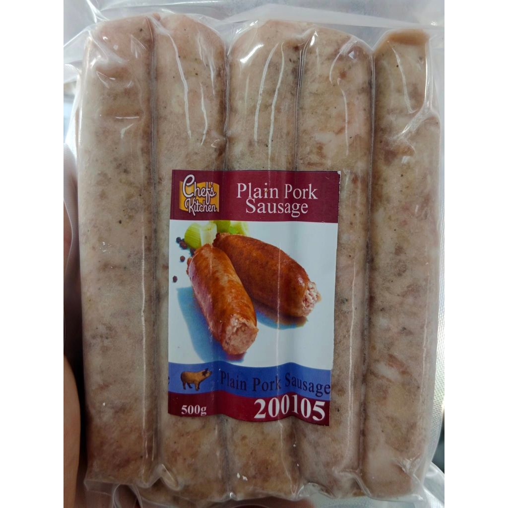 CHEF'S KITCHEN Homemade Premium British Plain Pork Sausage THIN 500g ...