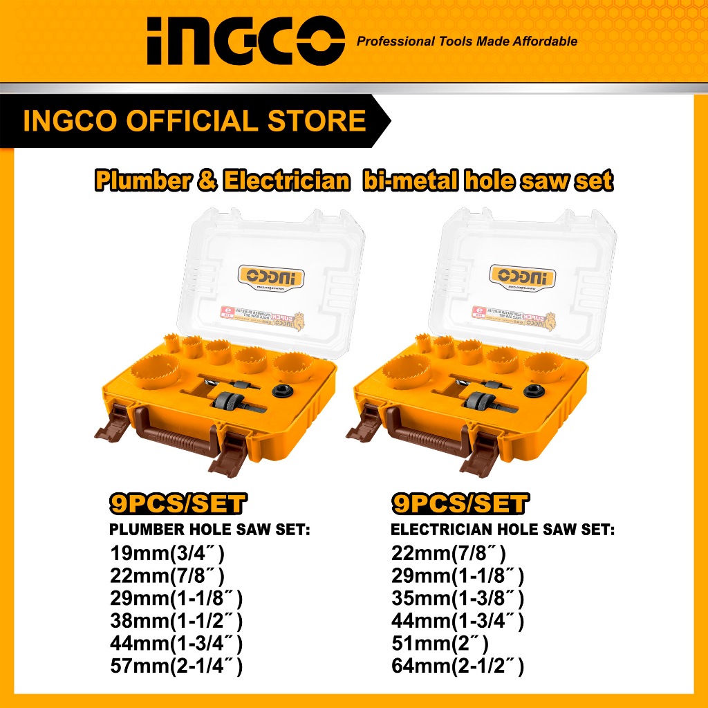 INGCO Combo Set ชุดโฮลซอว์ 18 ชิ้น AKH0021 | Shopee Thailand