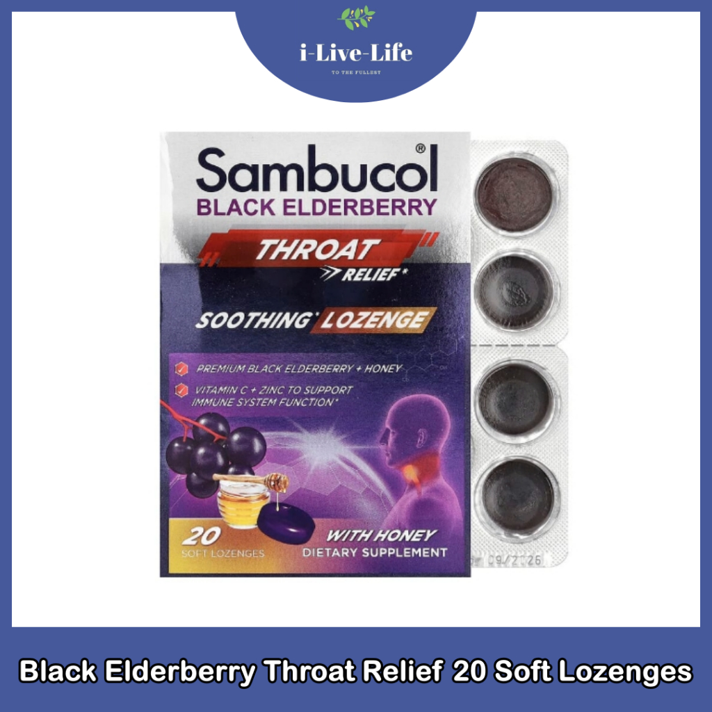 Sambucol - Black Elderberry Throat Soothing Lozenge with Honey 20 Soft ...