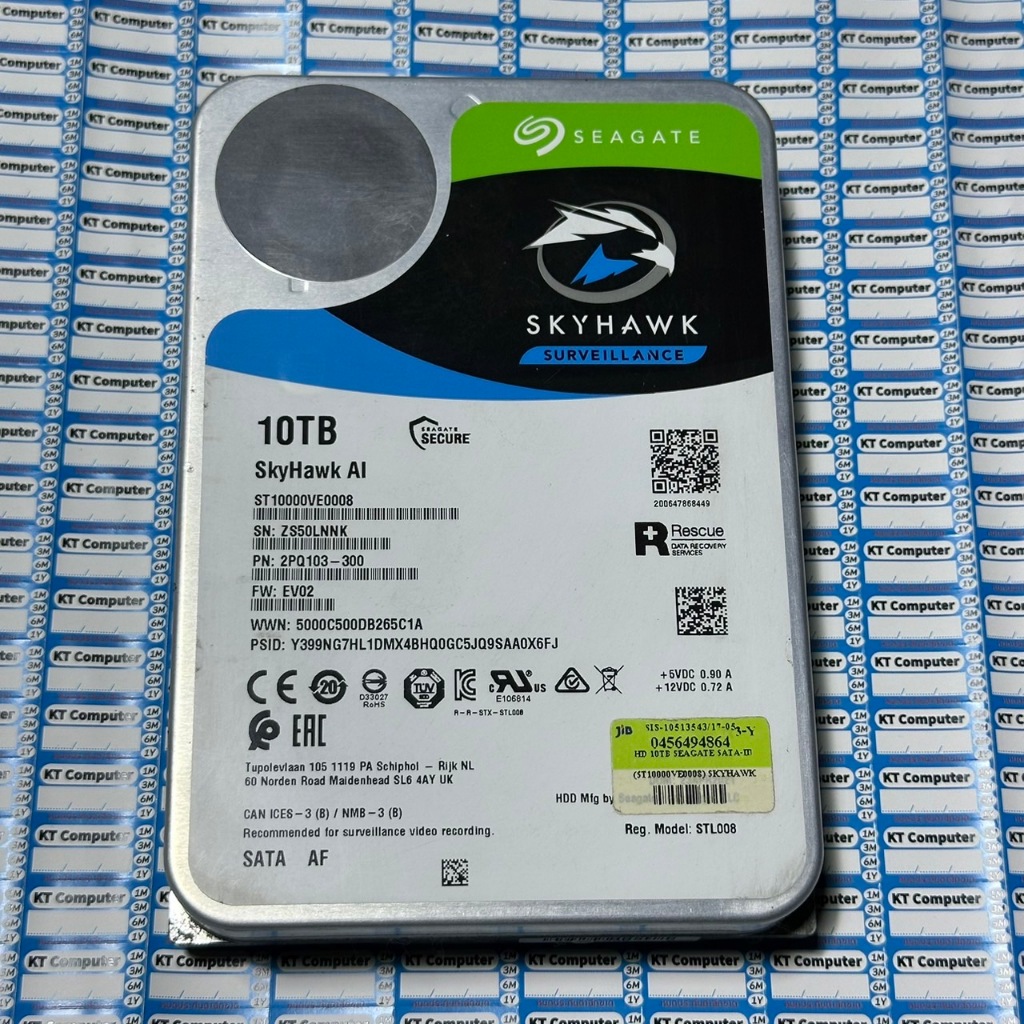 SEAGATE SKYHAWK AI 10TB SURVEILLANCE HDD 7200RPM CACHE 256MB SATA ...