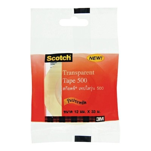 เทปใส แกน 1 นิ้ว 1/2 นิ้วx36 หลา Scotch 500 | Shopee Thailand