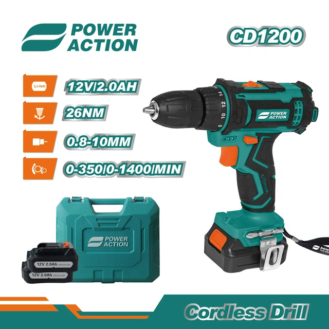 Power Action สว่านไร้สาย สว่าน สว่านแบต ปรับความเร็วได้ 2 ระดับ พร้อมแบตเตอรี่ และแท่นชาร์จ รุ่น ...