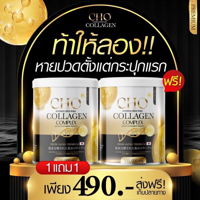[ 1 แถม 1] CHO Collagen โช คอลลาเจน ปลา บำรุงกระดูกให้แข็งแรง | Shopee ...