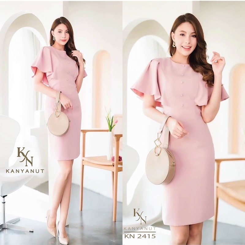 KANYANUT BRAND KN 2415 : Size S M L XL เดรสทำงาน เดรสออกงาน (เชคสินค้าก่อนกดสั่งซื้อจ้า ...