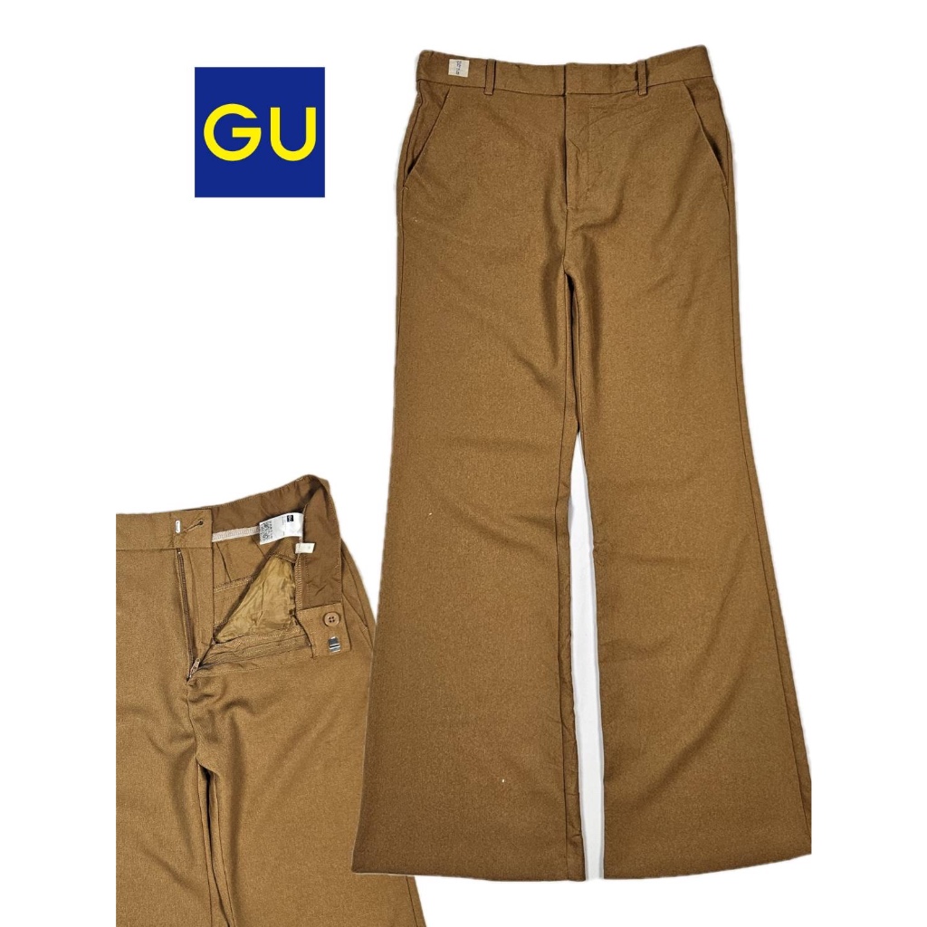 เอว28 GU Flare Pant ผ้าเบา ใส่สบาย | Shopee Thailand