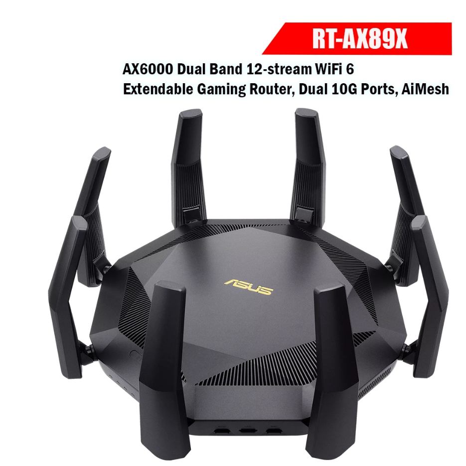 ASUS RT-AX89X (AX6000) Dual Band 12-stream WiFi 6 Extendable Gaming ...