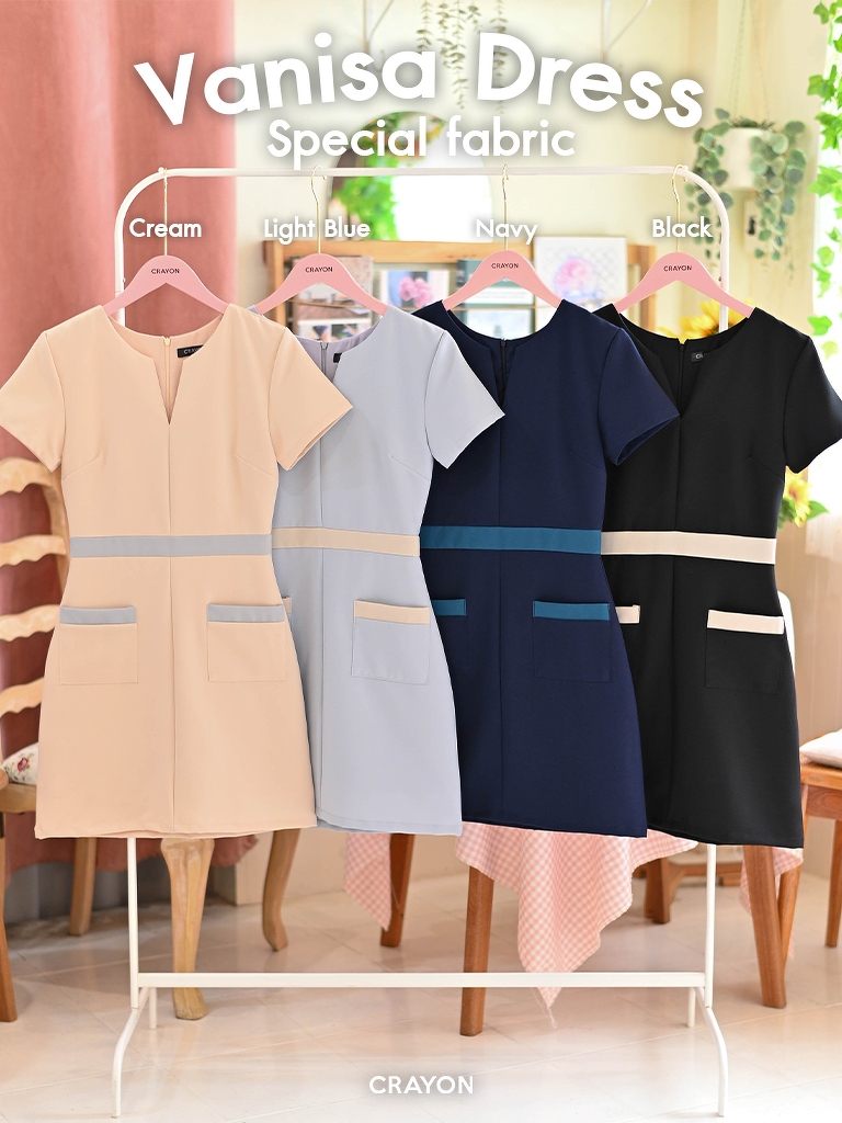 (XS-3XL) CRAYONBRAND - ชุดเดรส รุ่น Vanisa dress (ผ้าใหม่) | Shopee ...