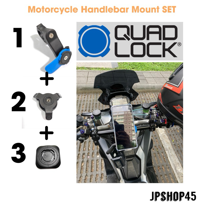 New !!! Quad Lock Handlebar Mount +MAG Universal Adapter + Vibration ...