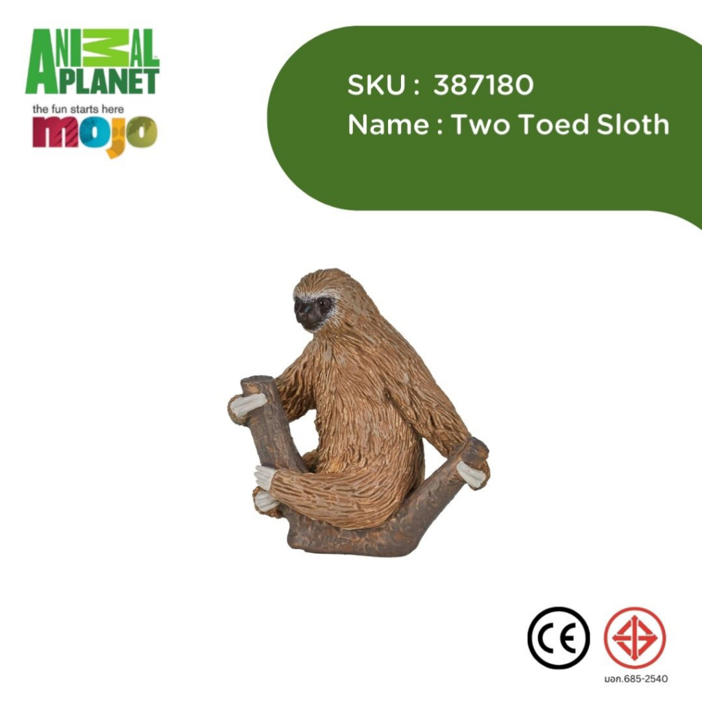 Figure Mojo โมเดล ของเล่นเด็ก Animal Planet Model 387180P Two Toed ...