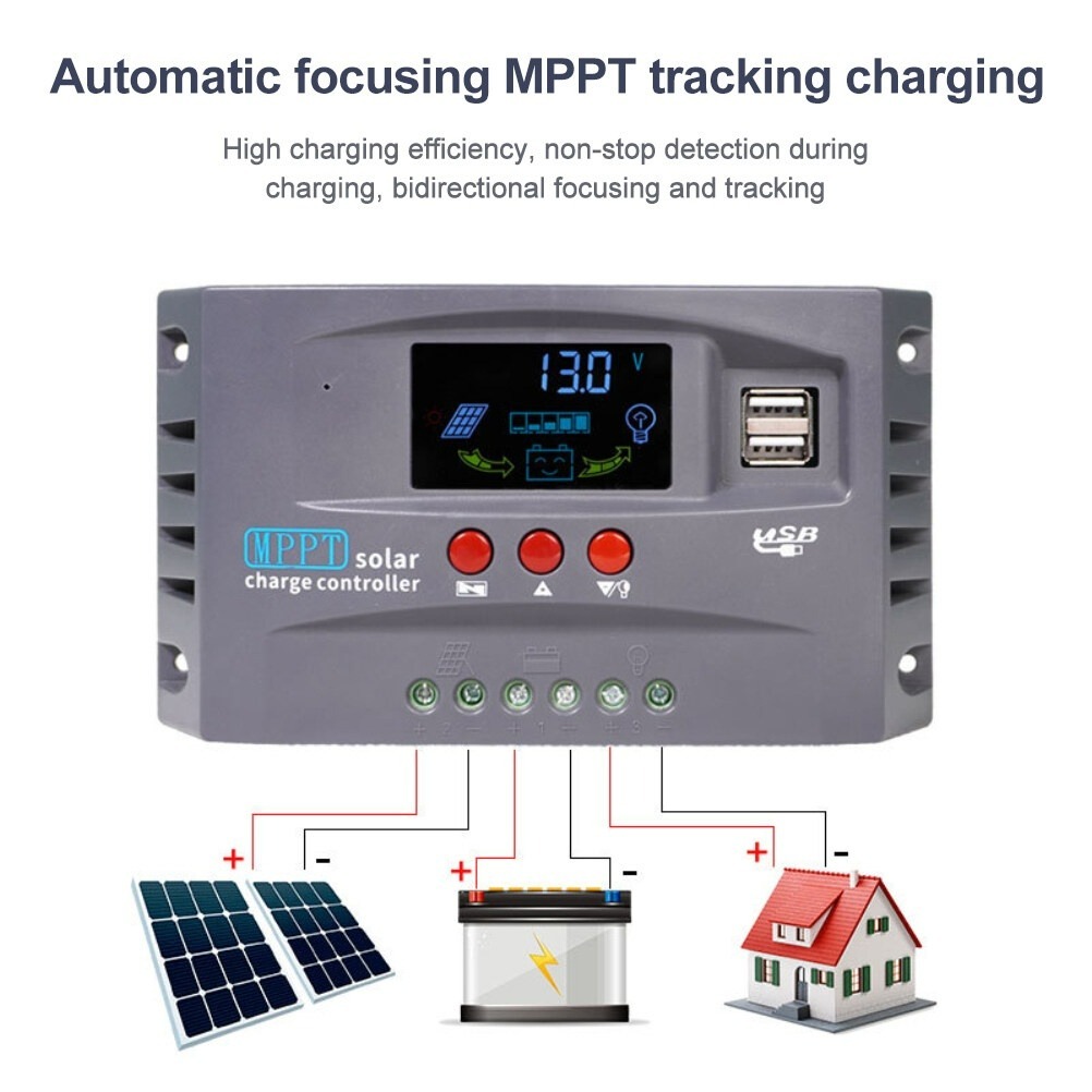 MPPT Solar Charge Controller Smart Automatic Adaptation 12V 24V 48V 30A/60A/100A สำหรับระบบ ...