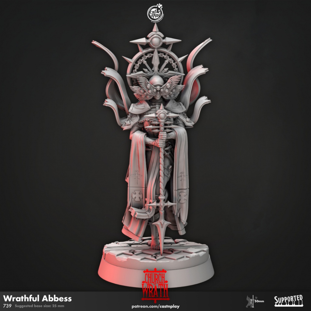 Wrathfull Abbess - Church of Wrath - Humanoid Cultist Celestial / 32mm ...