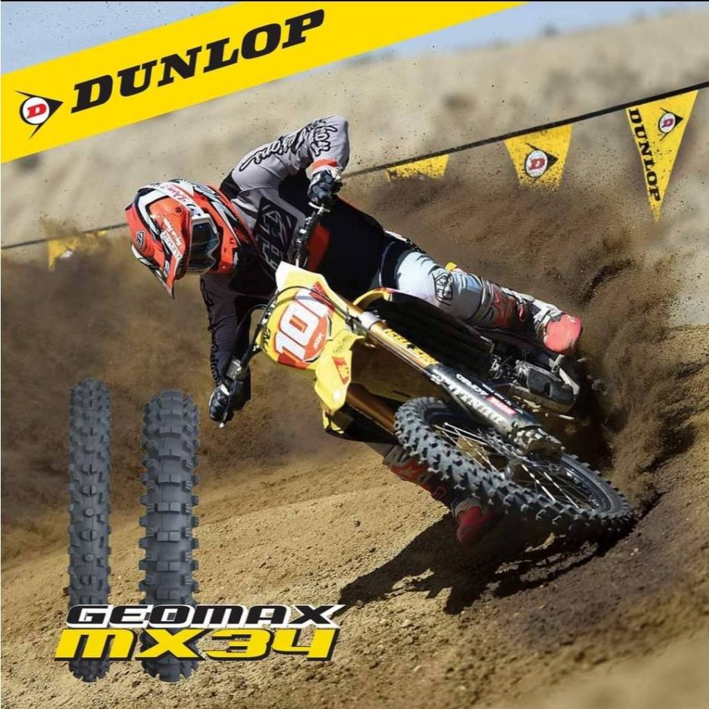 ยางรถวิบาก DUNLOP GEOMAX MX34 ขนาด 80/100-21 , 70/100-19 , 100/90-19 , 110/90-19 , 120/80-19 ...