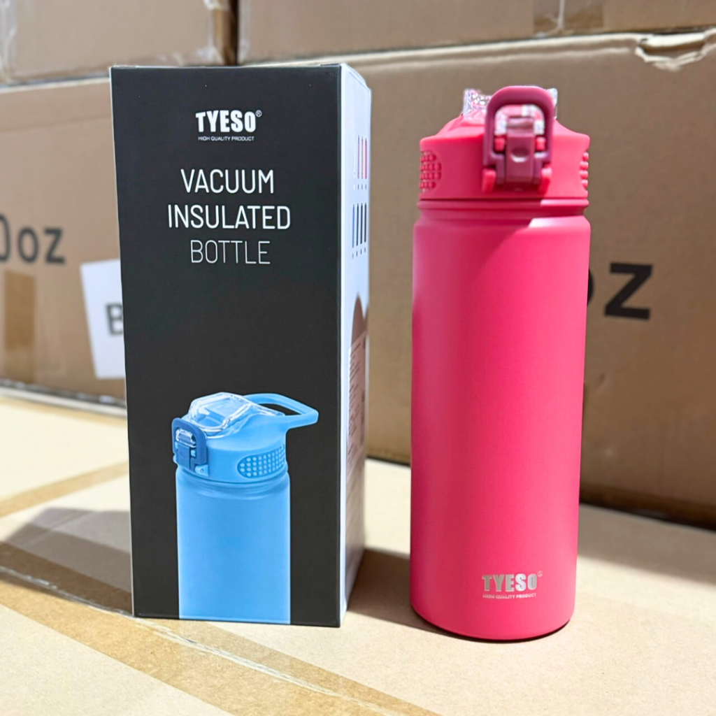 TYESO ขวดสูญญากาศ ขวดสแตนเลส 304 ขวดเก็บอุณหภูมิร้อน/เย็น มีหลอด 600ml 750ml TS-8770C | Shopee ...