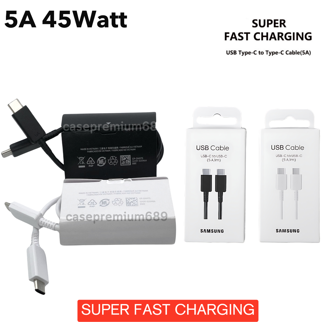 สายชาร์จ แท้ Samsung Type C TO Type C 5A MAX ของแท้ รองรับหัวชาร์จ 25W ...