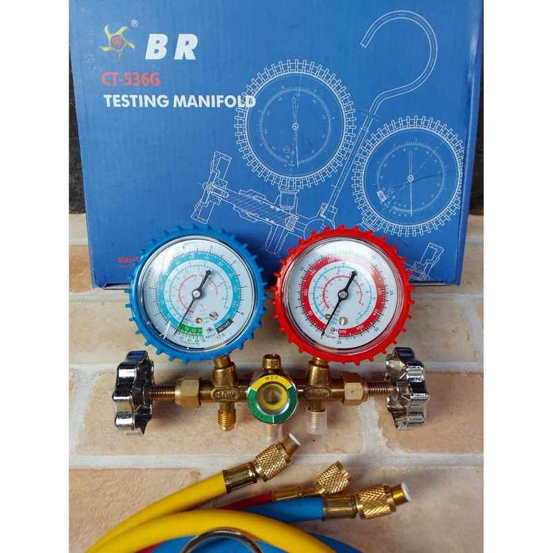 BR เกย์ชาร์ทน้ำยาแอร์ -รุ่น CT-536G -การใช้งาน วัดน้ำยาแอร์ -ใช้กับน้ำยา R12 ,R22, R134A , R404 ...