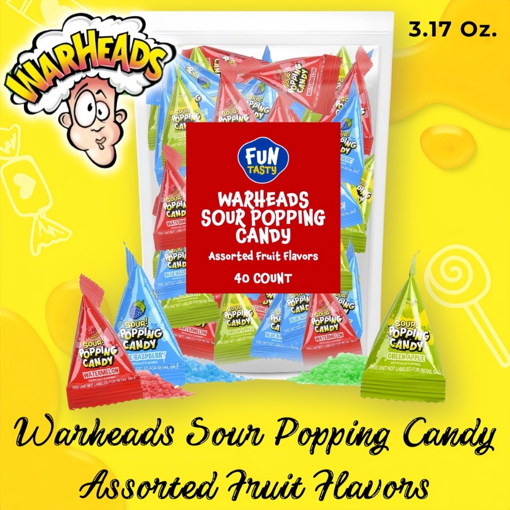 ‼ NEW แบ่งขาย💥นำเข้า🇺🇸 Warheads Sour Popping Candy Assorted Fruit ...