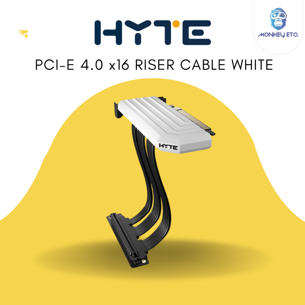 HYTE PCI-E 4.0 x16 RISER CABLE WHITE (Riser card / สายต่อการ์ดจอจากเมน ...