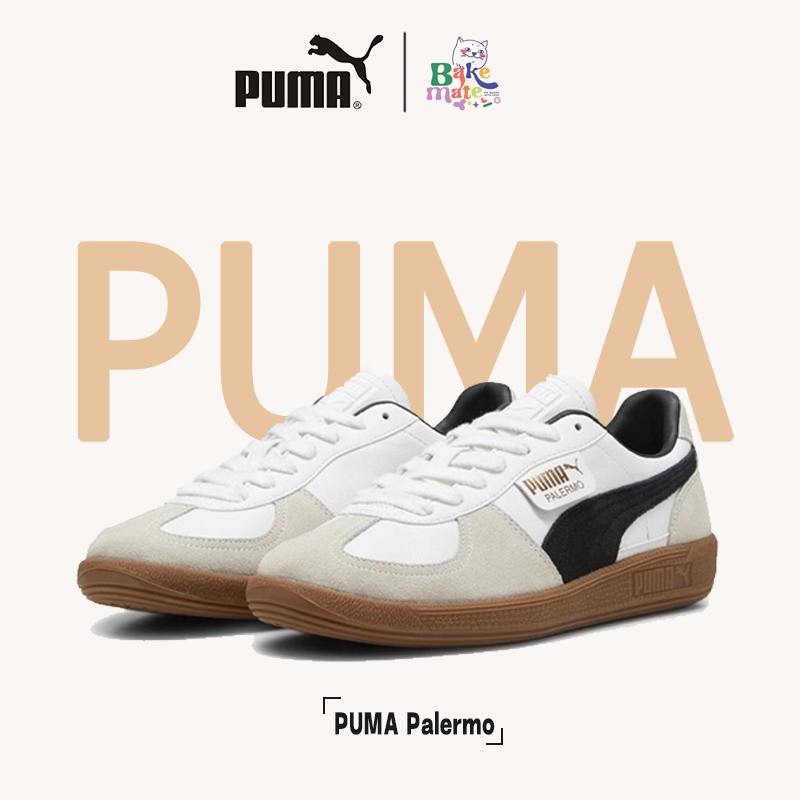 PUMA Palermo unisex Low-top White Black รองเท้าผ้าใบ 396464-01 | Shopee ...