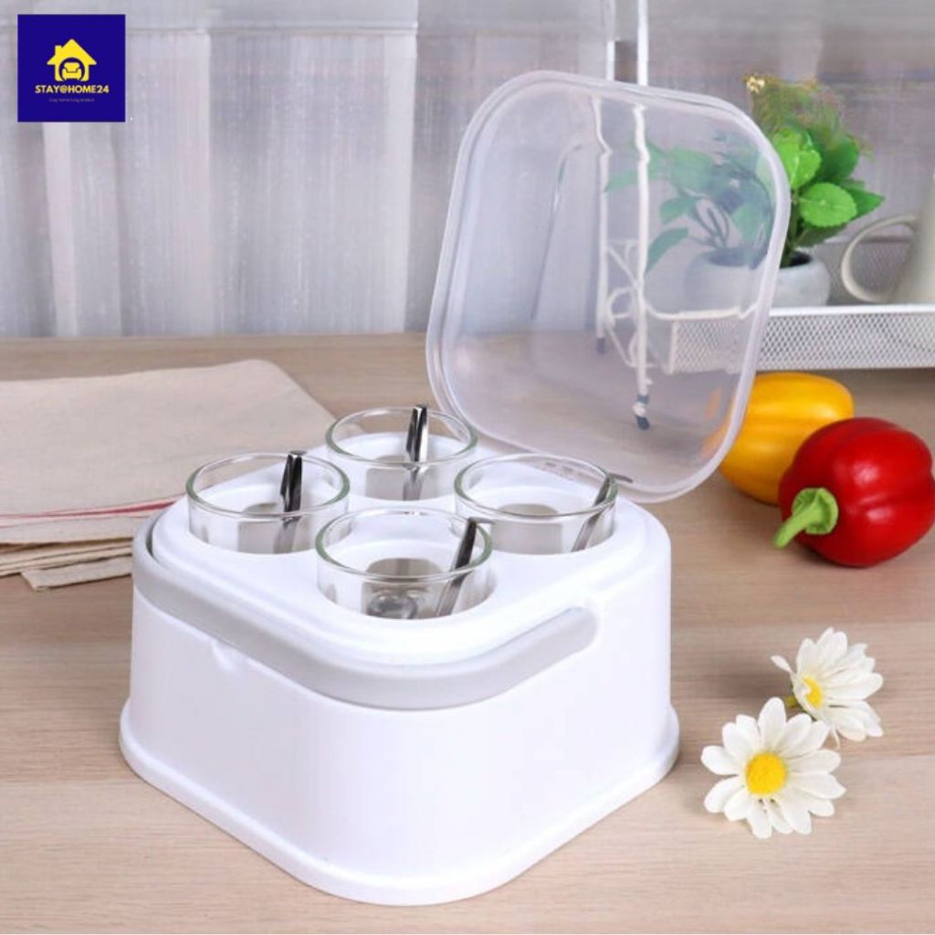 Micronware ชุดเครื่องปรุง ชุดเครื่องปรุงพลาสติก 4 ช่อง รุ่น 5069 พวงเครื่องปรุง ที่ใส่น้ำส้ม พวง ...